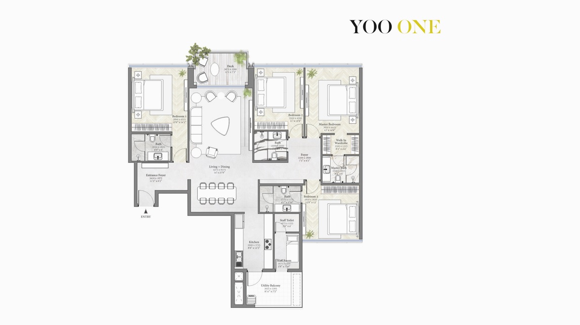 Resale 4 Bedroom 1958 Sq.Ft. Apartment in Tribeca Yoo One, Nibm Pune ...