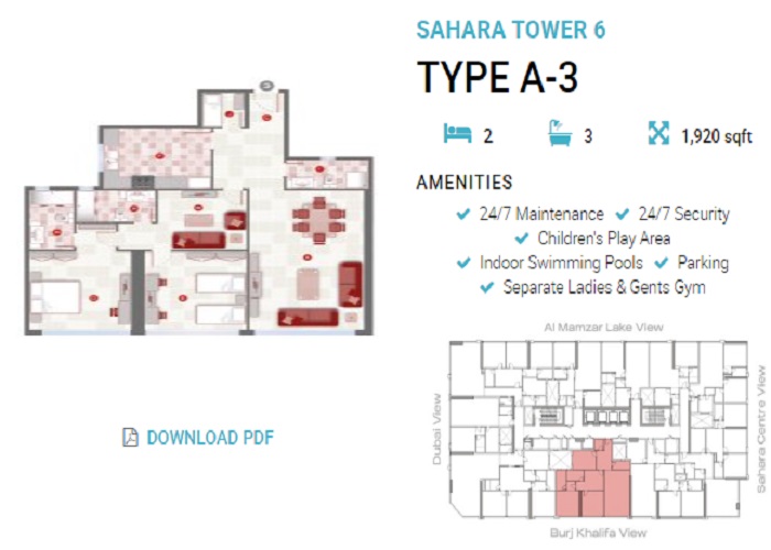 Sahara Tower Floor Plans - Unit Plans in Al Nahda (Sharjah), Sharjah