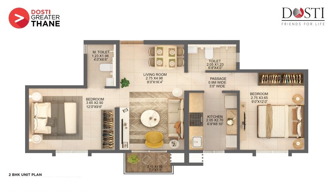 Dosti Greater Thane Floor Plans - Kalher, Thane