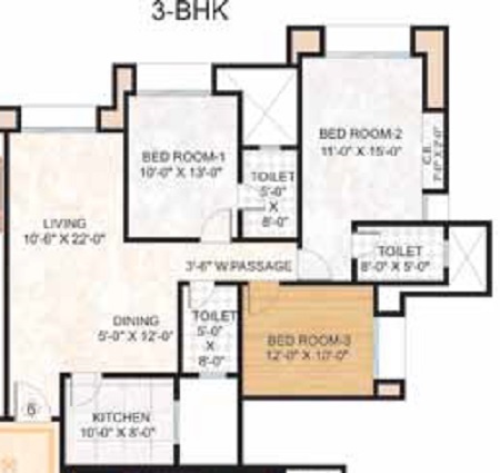 Rental 3 Bedroom 1011 Sq.Ft. Apartment in Hiranandani Estate Rodas ...