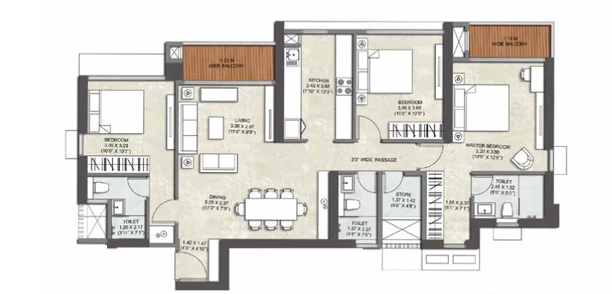 Kalpataru Immensa B Floor Plans - Kolshet Road, Thane