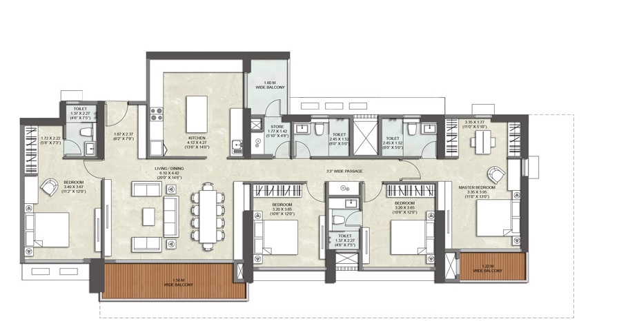 Kalpataru Immensa E Floor Plans - Kolshet Road, Thane