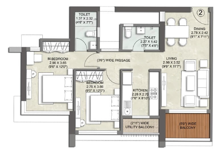 Kalpataru Paramount B in Kapur Bawdi, Thane @ 1.65 Cr - Floor Plans ...