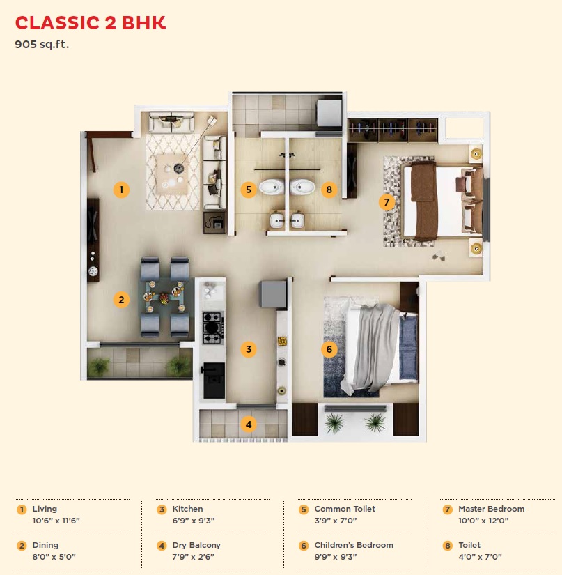 KIPL Morya Floor Plans - Kasarvadavali, Thane