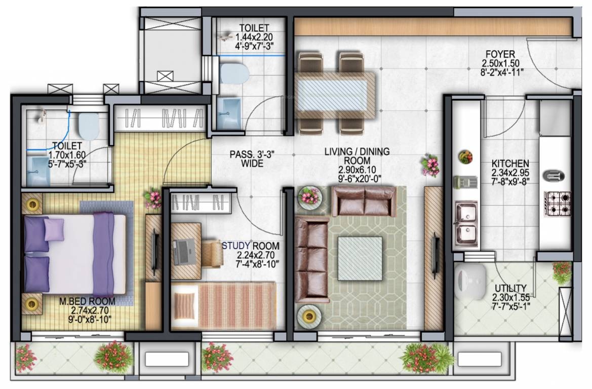 Risland The Icon Phase 1 Floor Plans - Dhokali, Thane