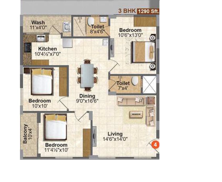 BMR Habitat Floor Plans - Vaddeswaram, Vijayawada